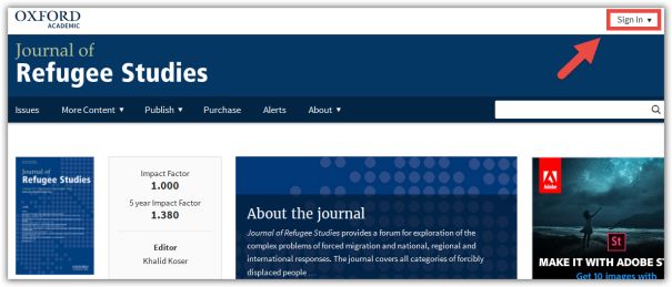 Journal of Refugee Studies Login Guide | The Online Library